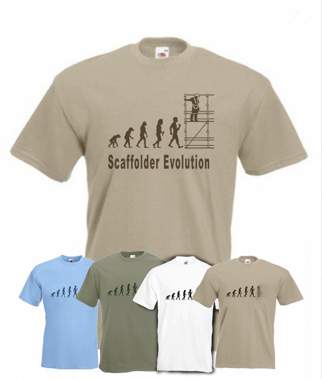 Evolution to Scaffolding T-shirt Funny Scaffolder T-shirt Sizes Sm to ...