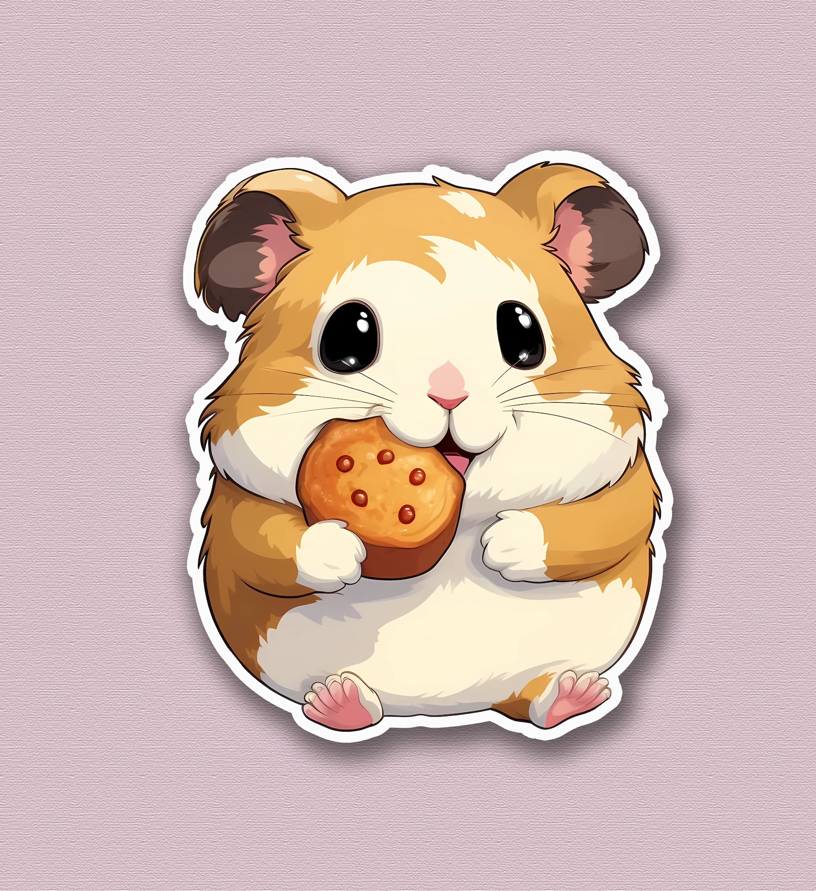 Hamster Sticker Biscuit Eating Hamster Laptop Vinyl Sticker Hungry ...
