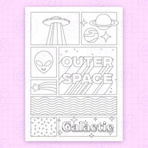 Gen Z Aesthetic 90s Retro Coloring Pages Grid Typography Quotes ...