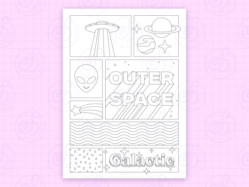 Gen Z Aesthetic 90s Retro Coloring Pages Grid Typography Quotes ...