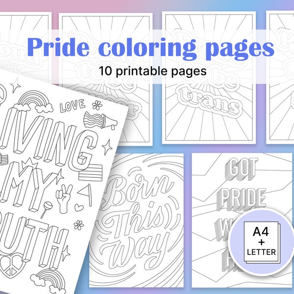 Pride Coloring Pages - Etsy