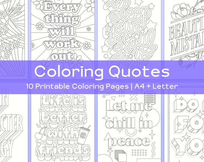 Adult Inspirational Quotes Coloring Pages Printable Coloring Book ...