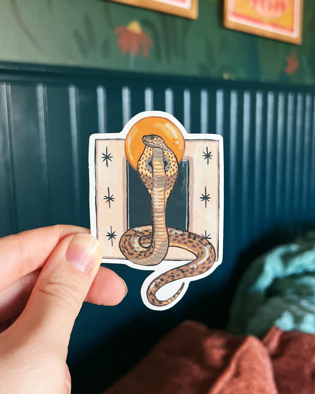 Medieval Snake Vinyl Sticker - Indian Cobra - Etsy