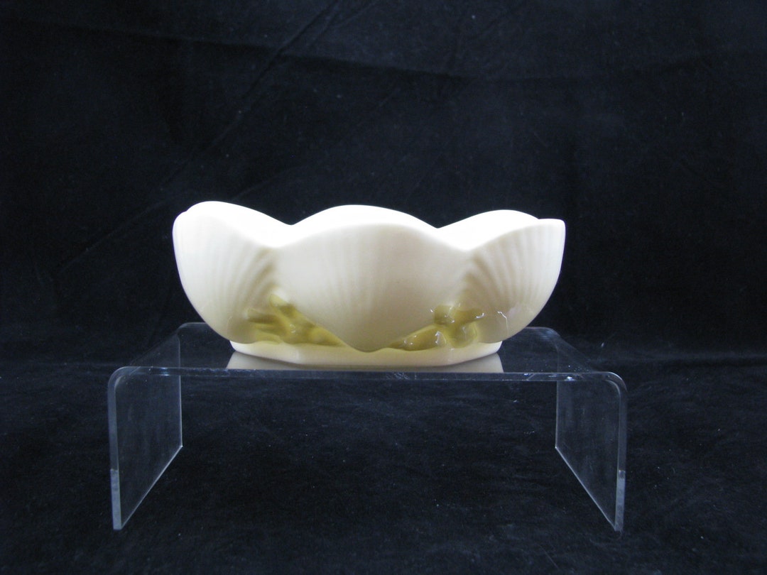 Irish Belleek Shell Plateaux Bowl 5" Cob Luster Accents 7th Mark - Etsy