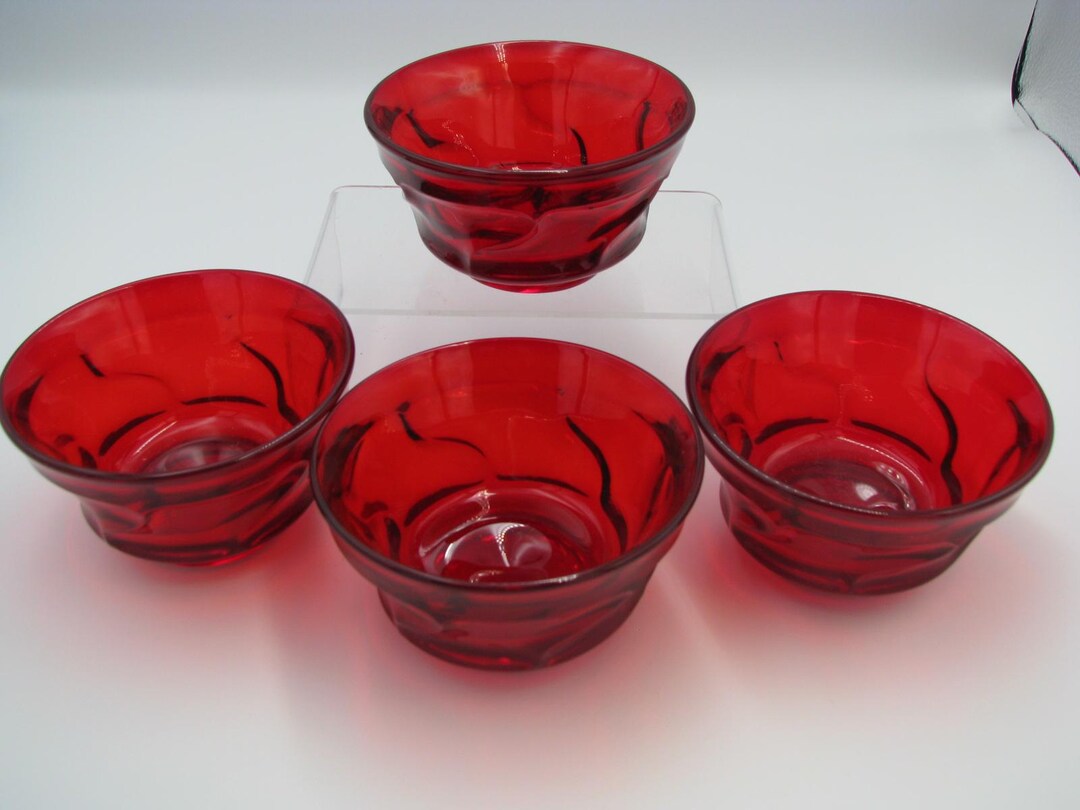 Fostoria Jamestown Red 4 Dessert 4 1/2" Bowls #2719/421 Great Condition ...