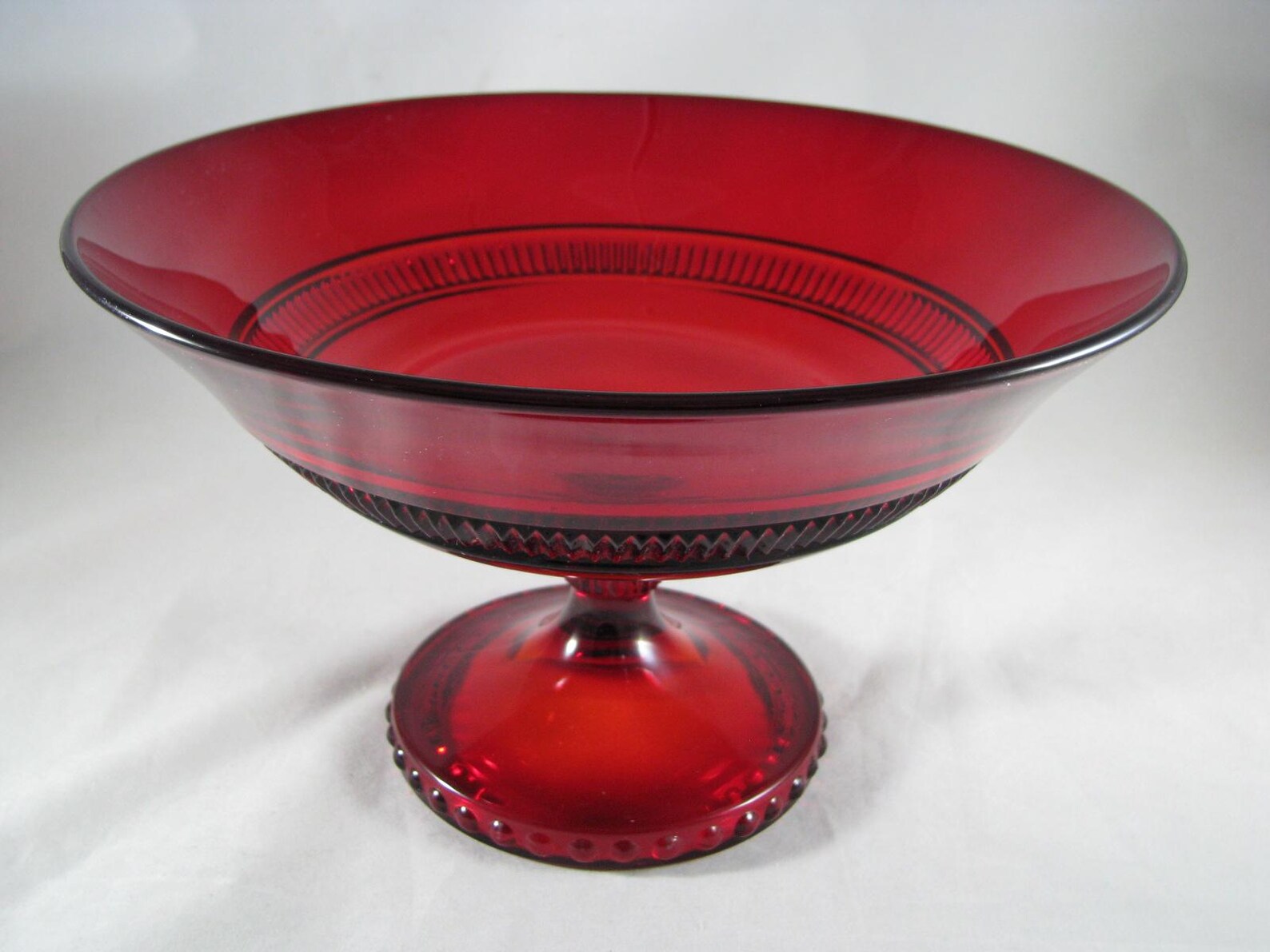 Paden City Large Red Cavendish Pattern Comport 10" Wide 6 1/4" Tall - Etsy