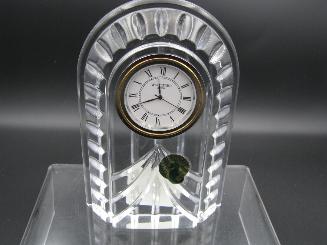 Waterford Crystal Clock Overture Pattern 5" Tall Like New Works Great ...