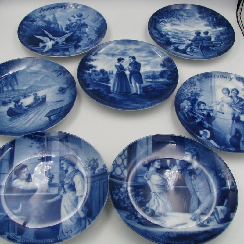 Vintage German Blue Plates - Etsy