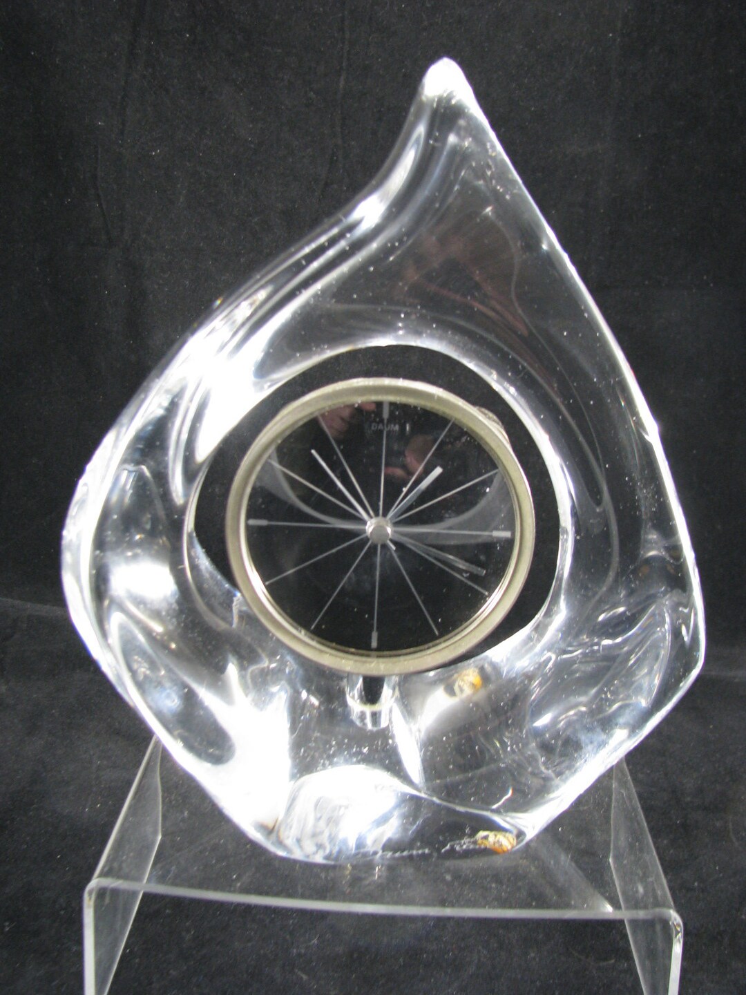 DAUM FRANCE CLOCK Crystal Signed 8 X 7 Excellent - Etsy