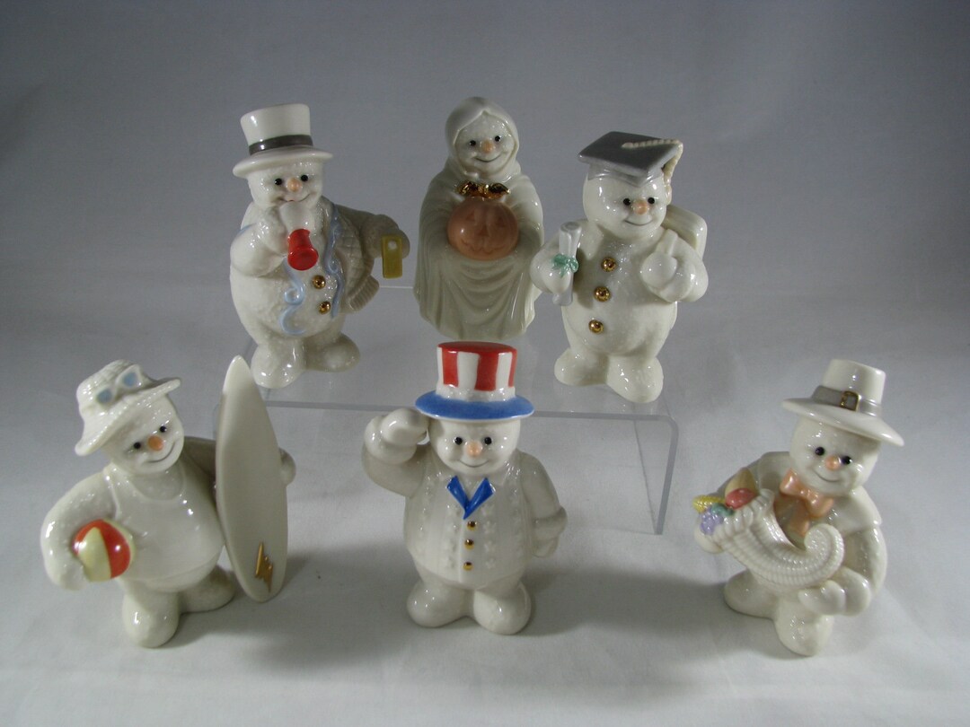 LENOX SNOWMAN 6 Different Selections 3 1/2 Tall Thanksgiving, Halloween ...
