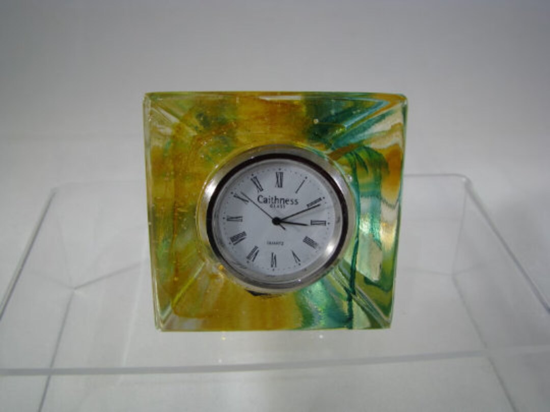 Caithness Art Glass Paperweight Clock 3X2 1/2" Original Tags and Labels ...