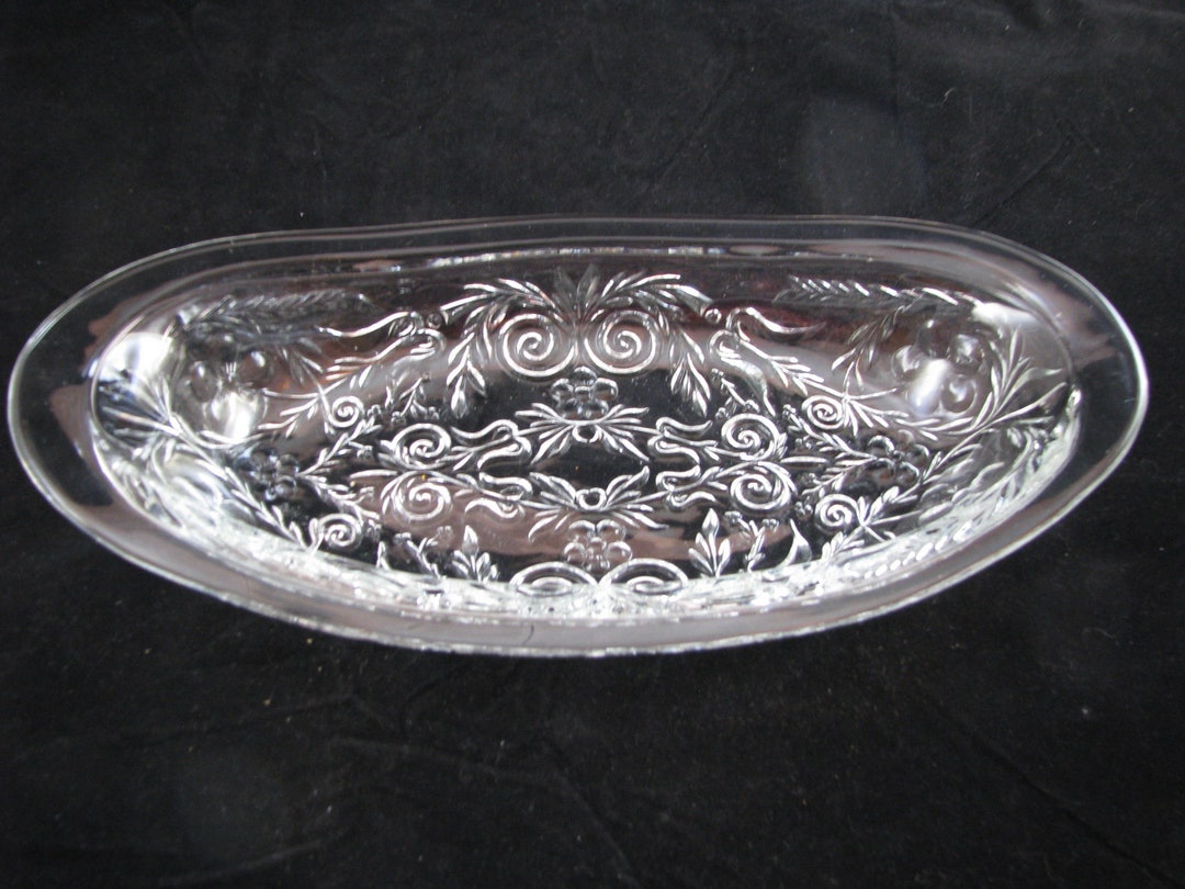 Mckee Rock Crystal Pattern Roll Tray Very LARGE 13 1/4" Long 1915-40's ...