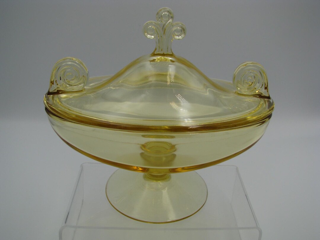 Fostoria Candy / Confection #2395 Oval Topaz Color Made 1929-32 ...