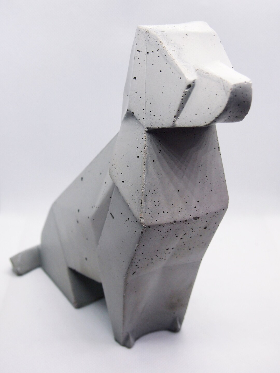 Concrete Figure 'dog', Handmade Concrete Dog in Origami Style ...