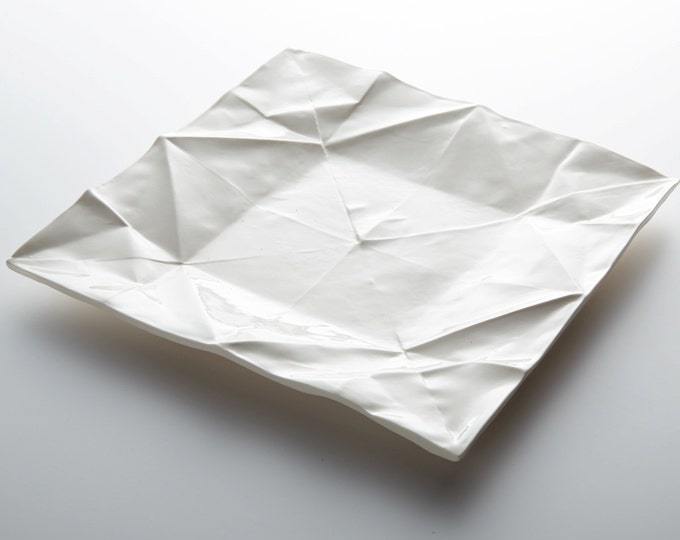 Origami Porcelain Plate, Handmade, as Platter or Dinner Dish in the ...