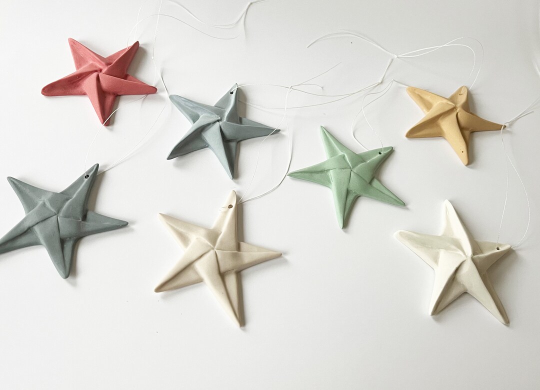 Porcelain Stars Christmas Decorations in Many Bright Colors - Etsy UK