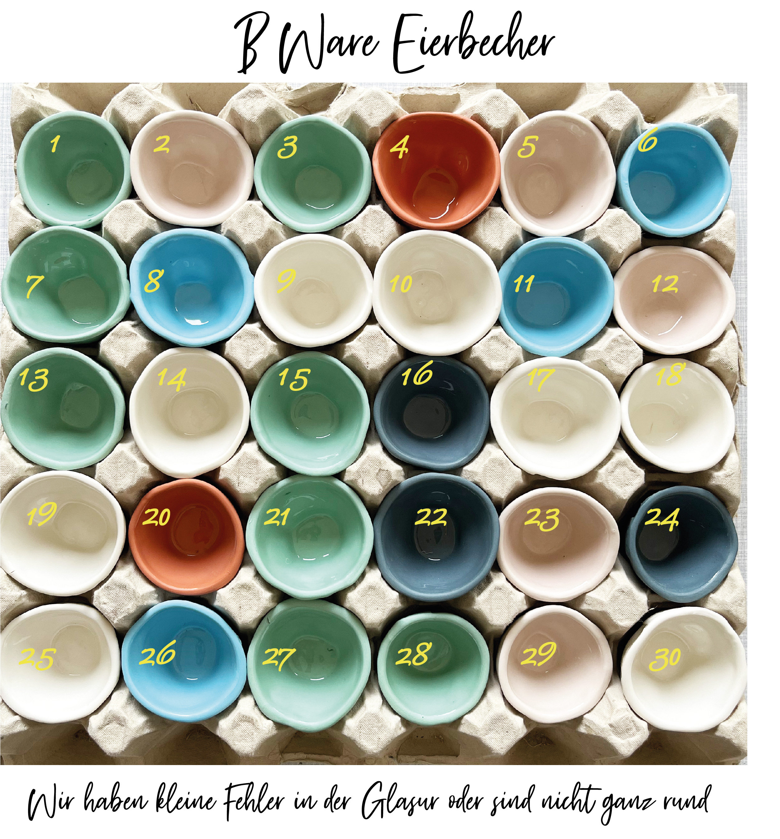 Bunte Eierbecher aus Porzellan handgemacht und in acht tolle - Etsy.de