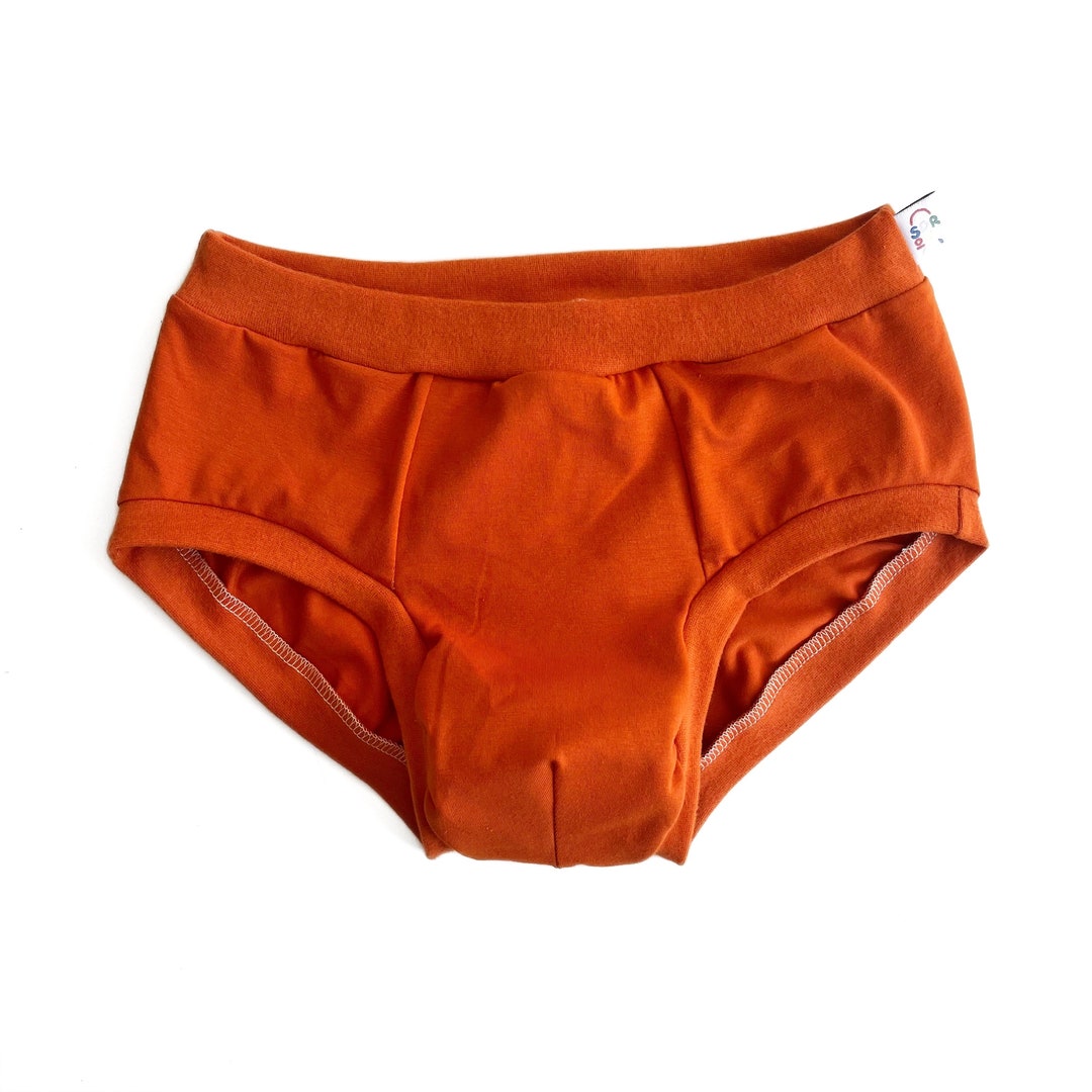 Orange Pouch Front Briefs | Men’s Pants | Organic Cotton Underwear - Etsy