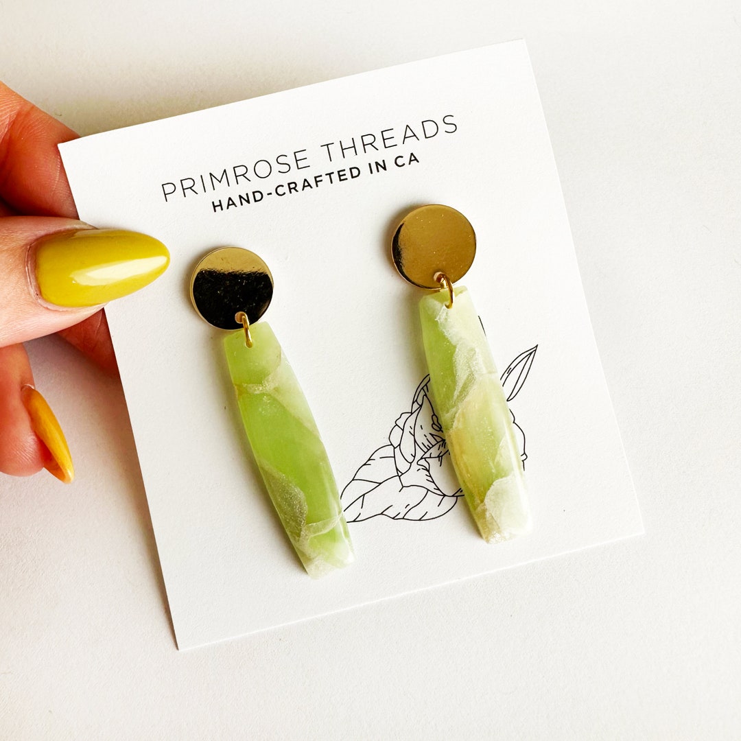 Evelyn in Jade Handmade Polymer Clay Earrings - Etsy