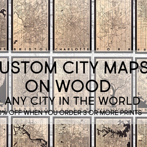 Personalized Map Print Set of Four Map Prints Custom | Etsy UK