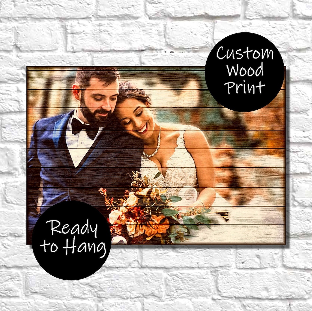 Custom Portrait for Him From Photo Gifts Wood Wall Art Picture Frames ...