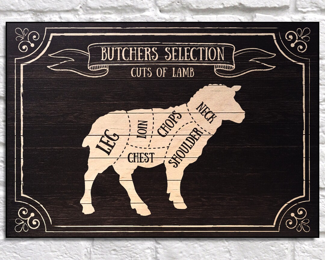 Kitchen Art Butcher Meat Cuts Wood Art Wood Wall Art Decor Butcher ...