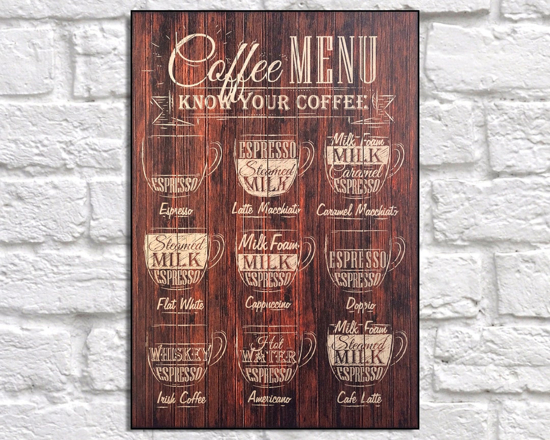 Coffee Signs for Kitchen Wall Art Rustic Wood Decor Coffee Bar Sign ...