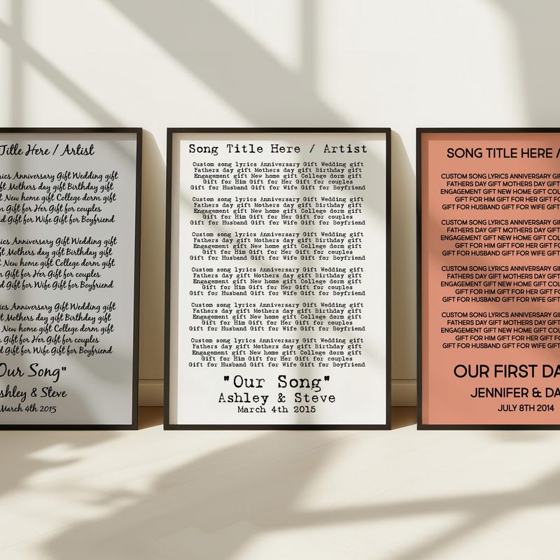 Song Lyrics Wall Art - Etsy