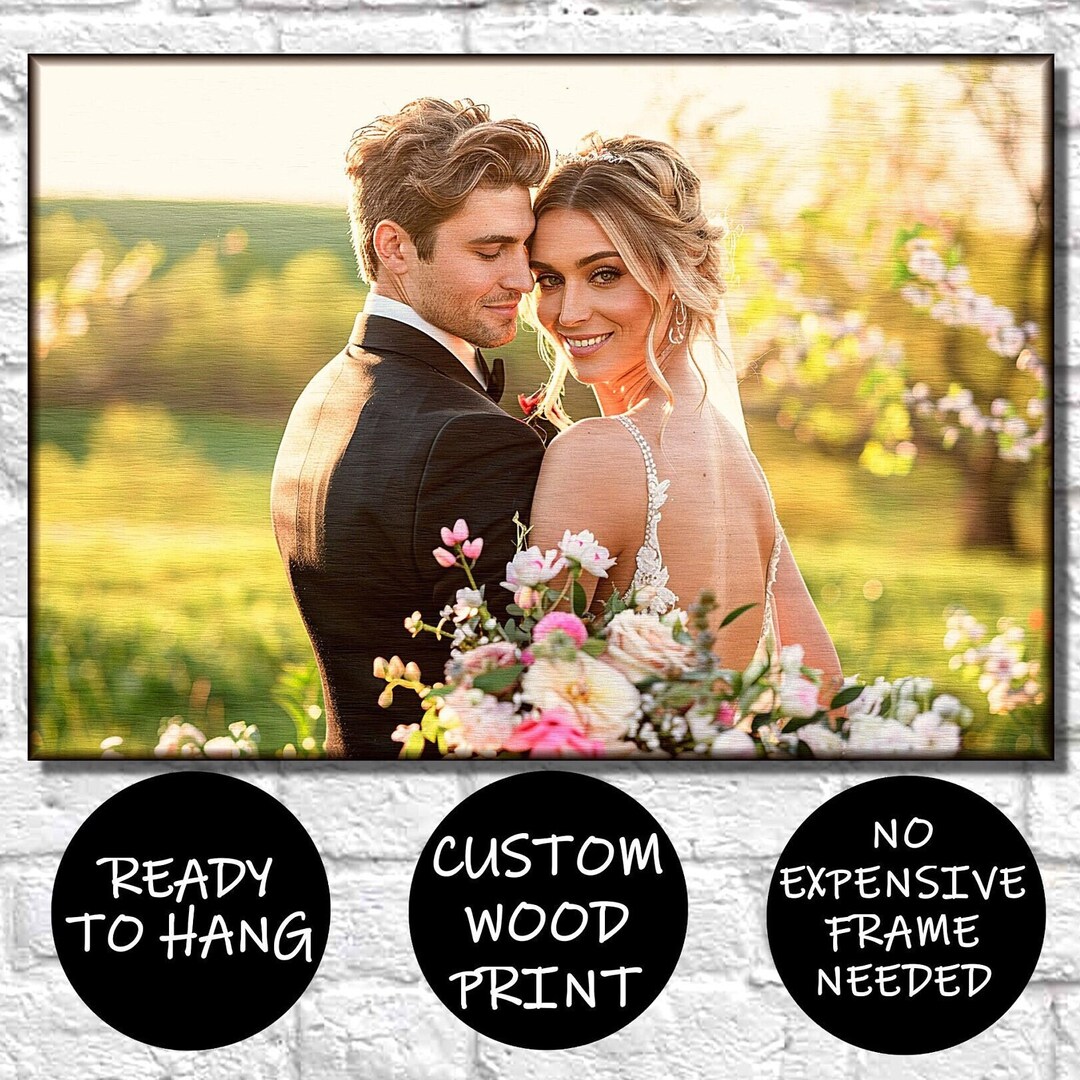 Wood Decor, Unique Wedding Gift: Personalized Wood Wedding Photo Frame ...