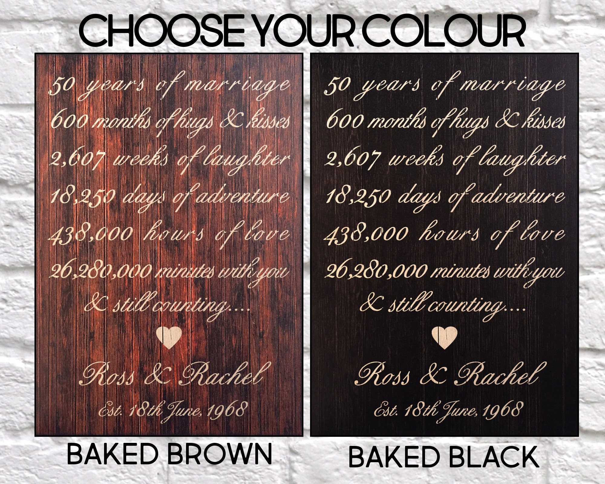 50th anniversary gifts for Men Custom Wood signs 50th birthday gift for ...