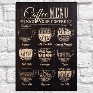 Coffee Signs for Kitchen Wall Art Rustic Wood Decor Coffee Bar Sign ...