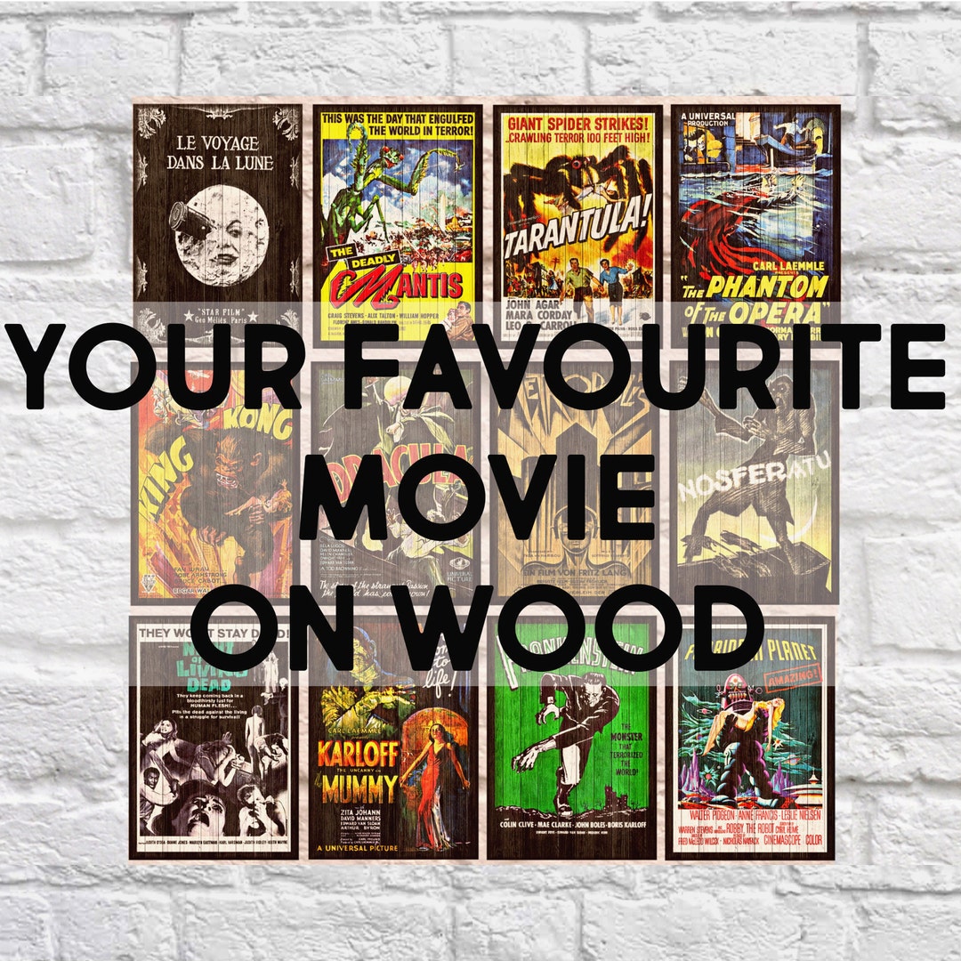 Unique Birthday Gift for Him Movie Poster Wood Wall Art Prints Gifts ...