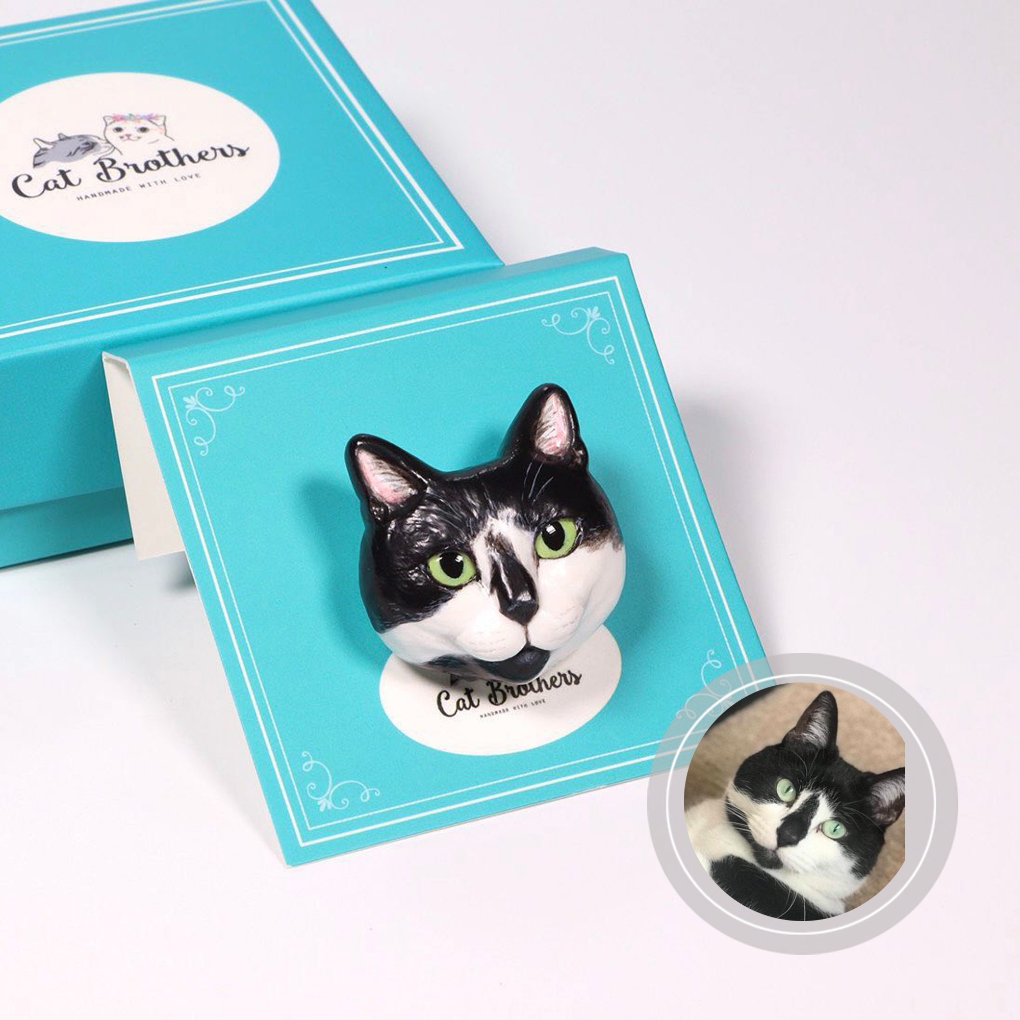 Custom Cat Portraits Brooch, Custom Cat Brooch, Cat Portrait Brooch ...