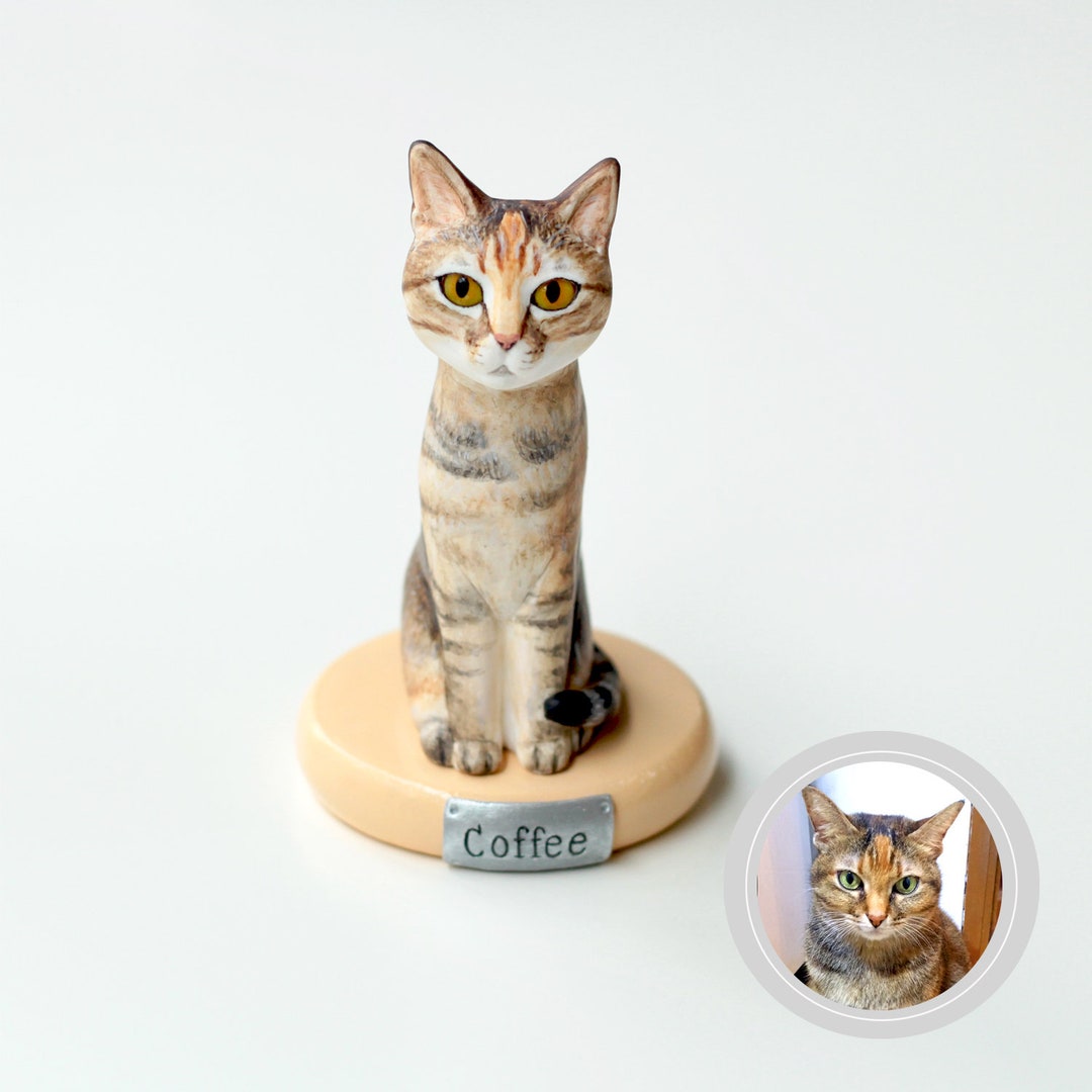 Custom Cat Figurine, 3D Custom Cat Portraits, Cat Sculpture, Cat Statue ...