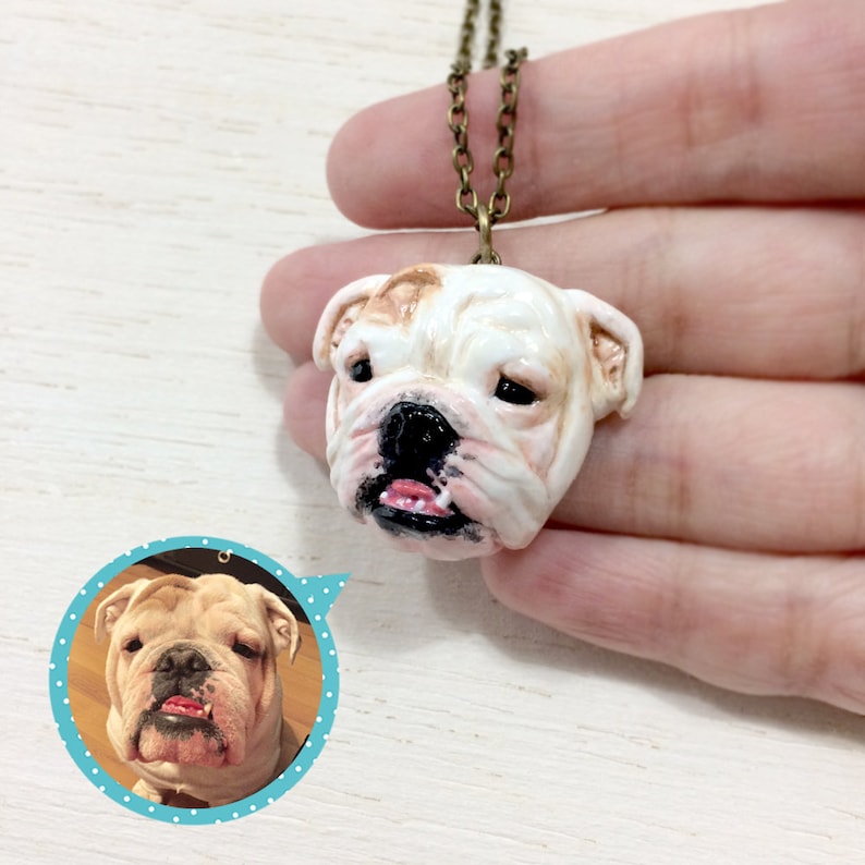 Custom Dog Portrait Necklace, Custom Dog Face Necklace, Custom Dog ...