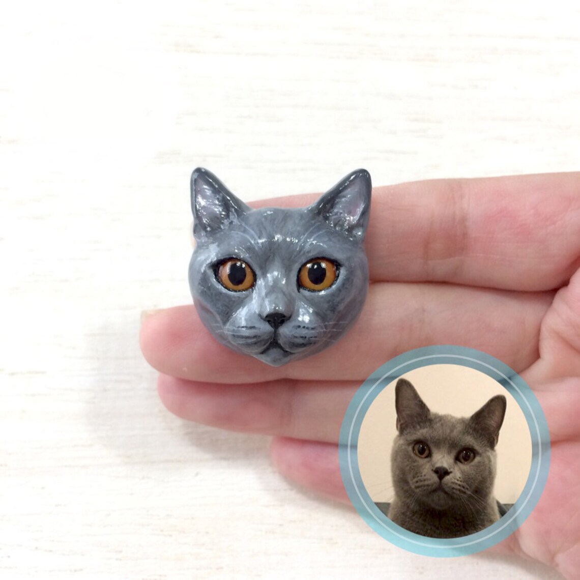 Custom Cat Portraits Brooch Custom Cat Brooch Cat Portrait - Etsy