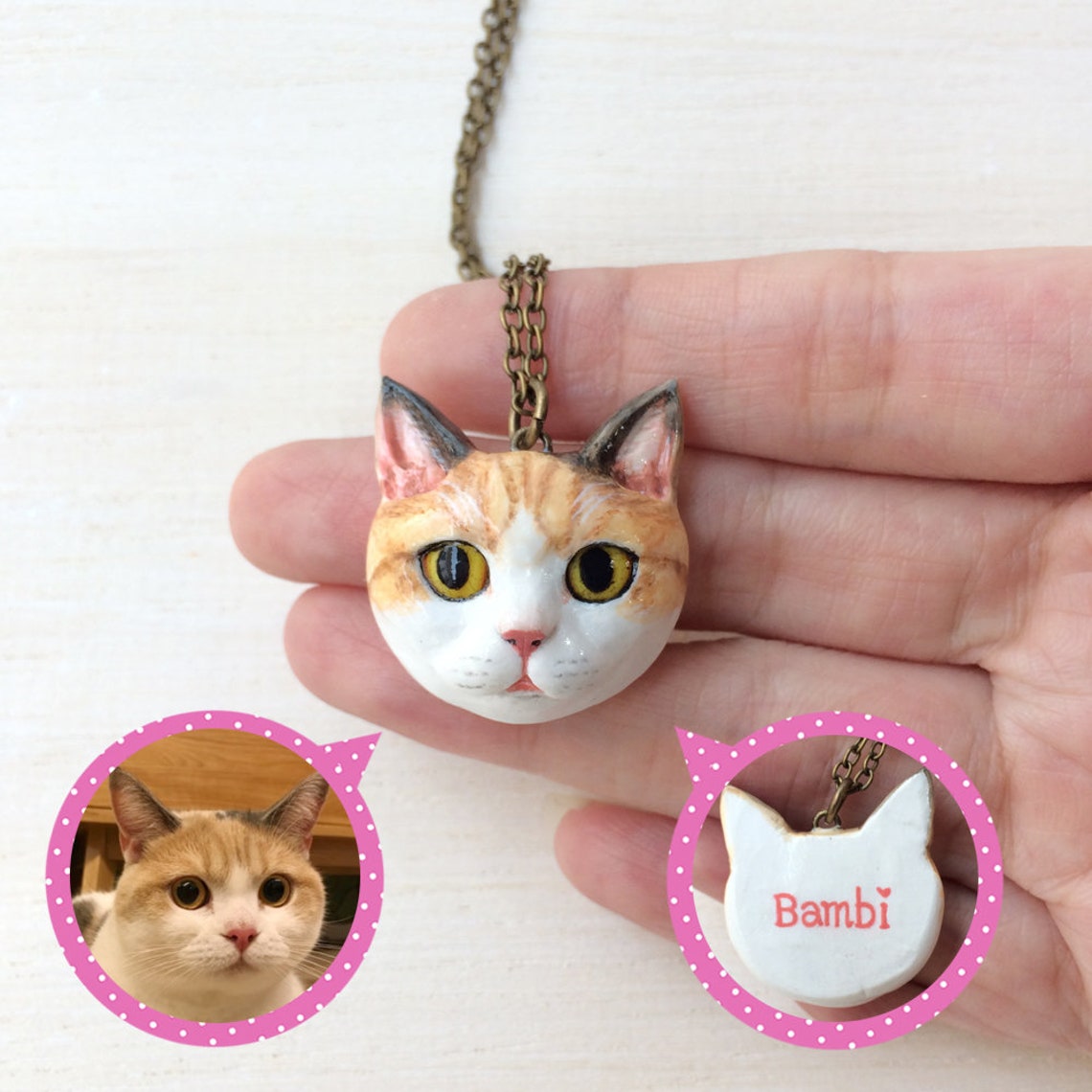 Custom Cat Portraits Necklaces Custom Cat Face Necklaces - Etsy