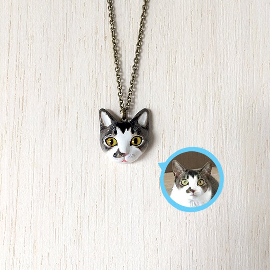 Custom Cat Portraits Necklaces Custom Cat Face Necklaces | Etsy