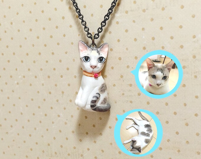 3D Custom Cat Portraits Necklaces Full Body Custom Cat - Etsy