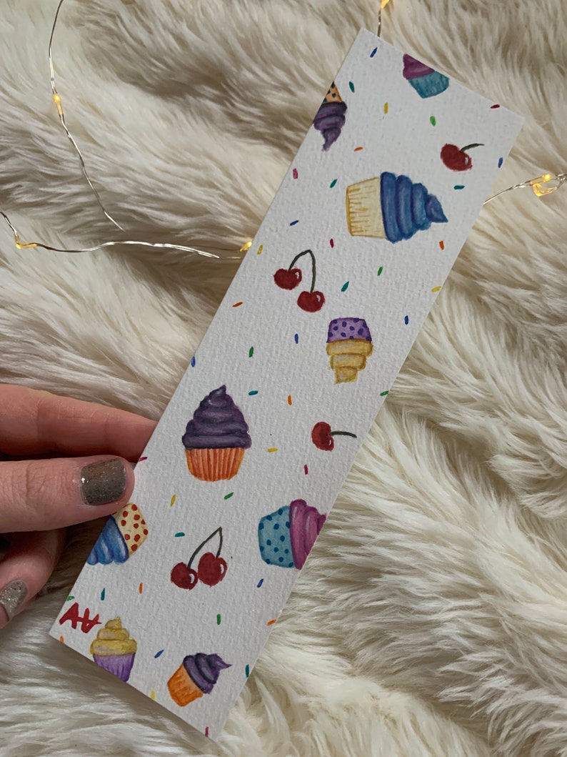 Hand Painted Watercolor Bookmark, Kawaii Cute Dessert and Fruit Themed ...