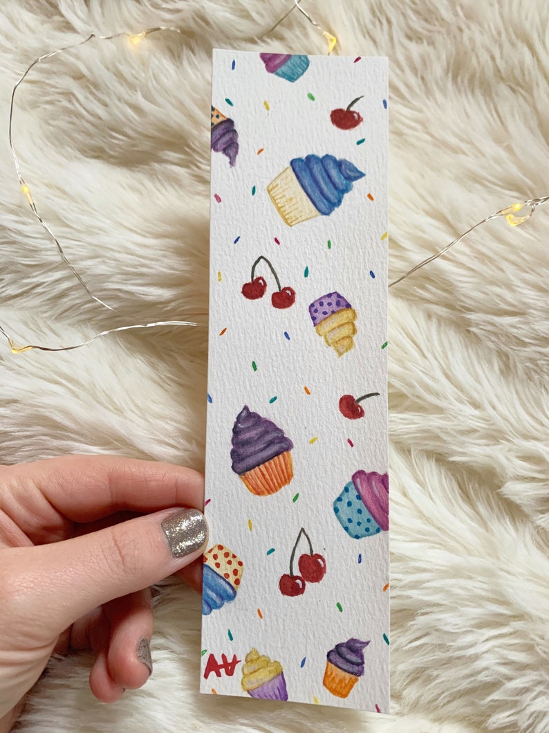 Hand Painted Watercolor Bookmark, Kawaii Cute Dessert and Fruit Themed ...