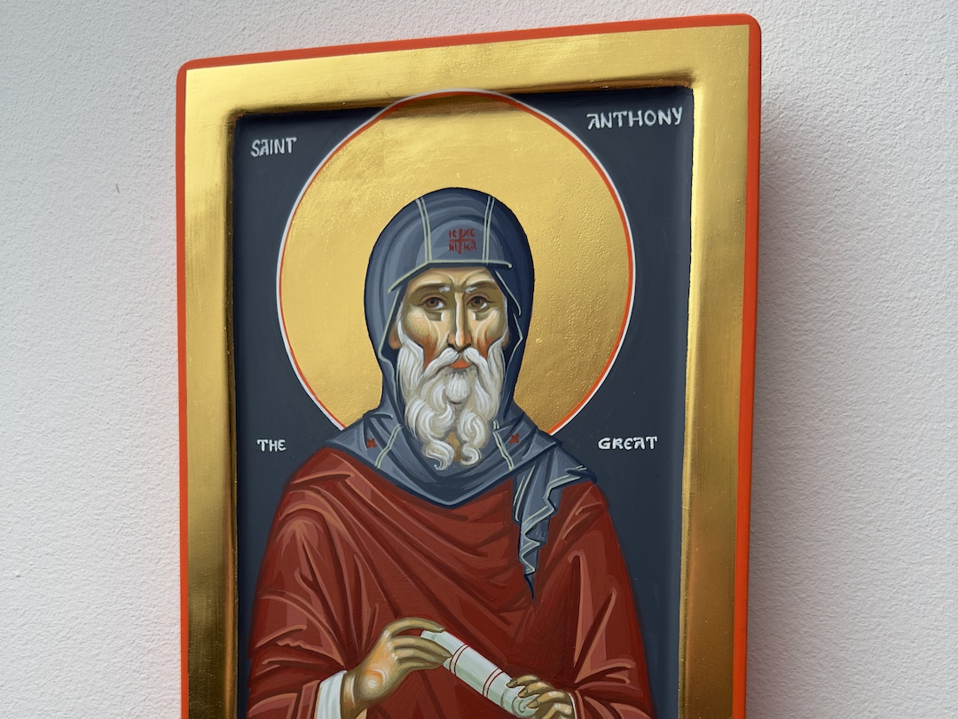 Saint Anthony the Great,byzantine Icon,orthodox Icon,iconography,hand ...