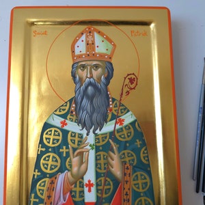 Saint Patrick,byzantine Icon,orthodox Icon,iconography,handpainted Icon ...