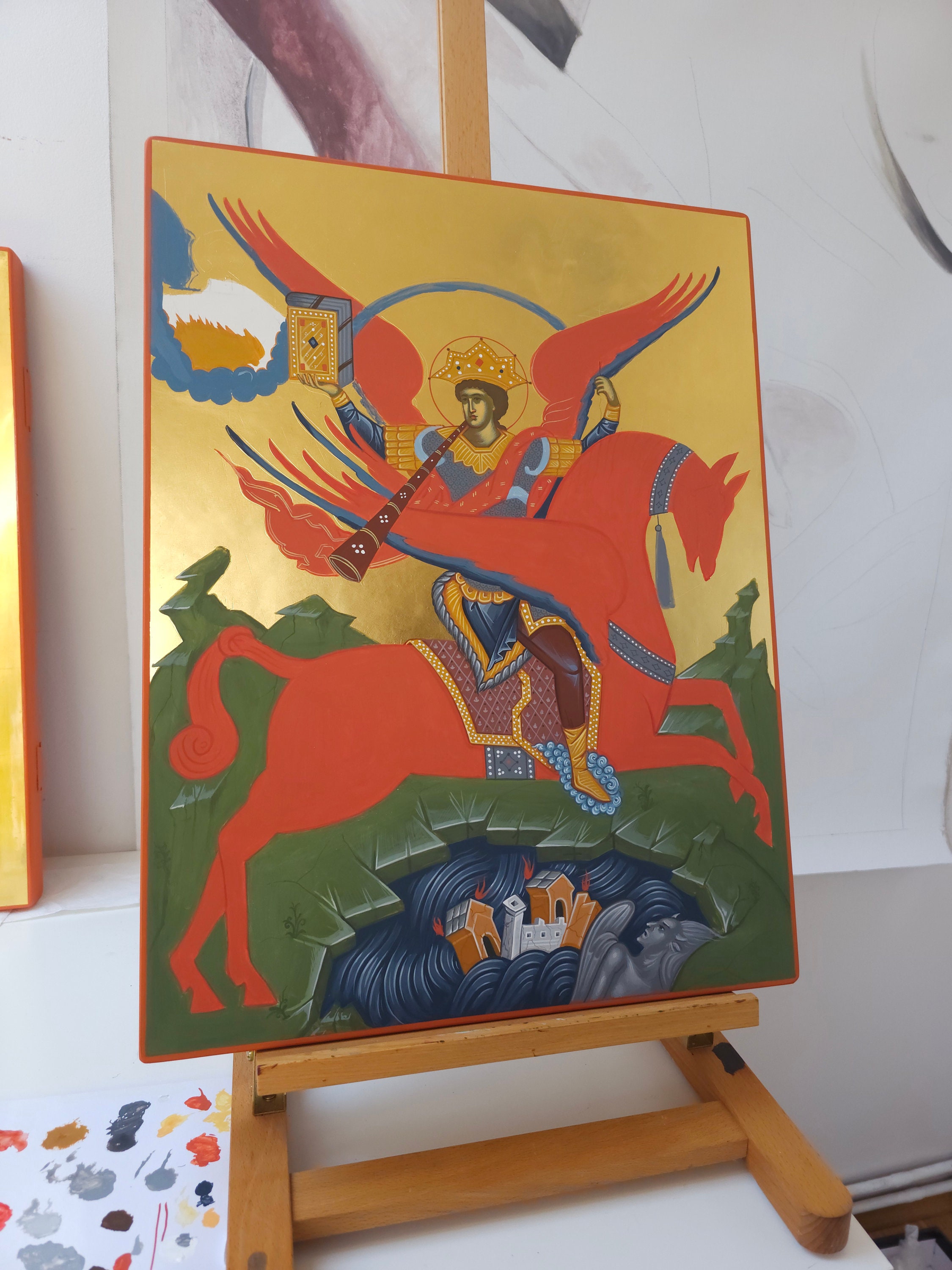 Icon of the Archangel Michael at the Second Coming of Christ,byzantine ...