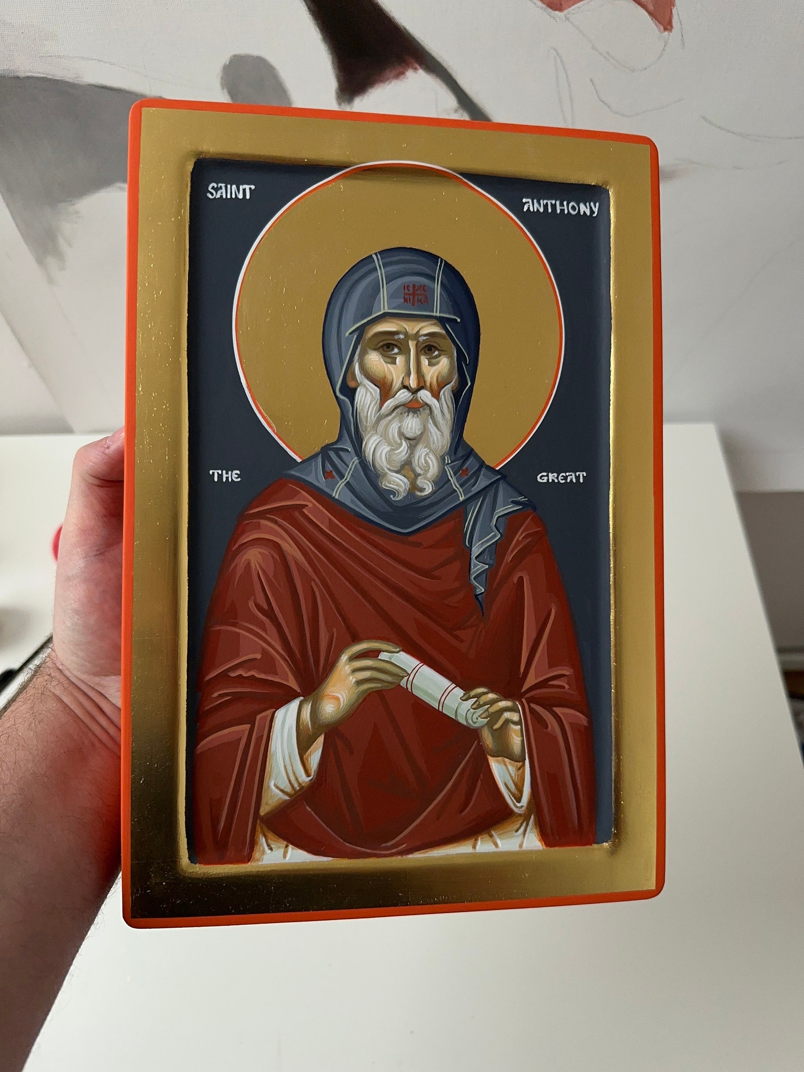 Saint Anthony the Great,byzantine Icon,orthodox Icon,iconography,hand ...