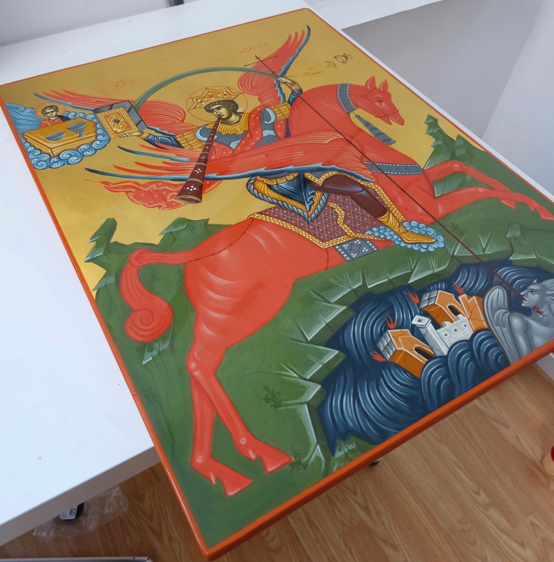 Icon of the Archangel Michael at the Second Coming of Christ,byzantine ...