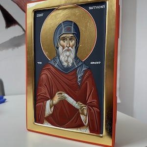 Saint Anthony the Great,byzantine Icon,orthodox Icon,iconography,hand ...