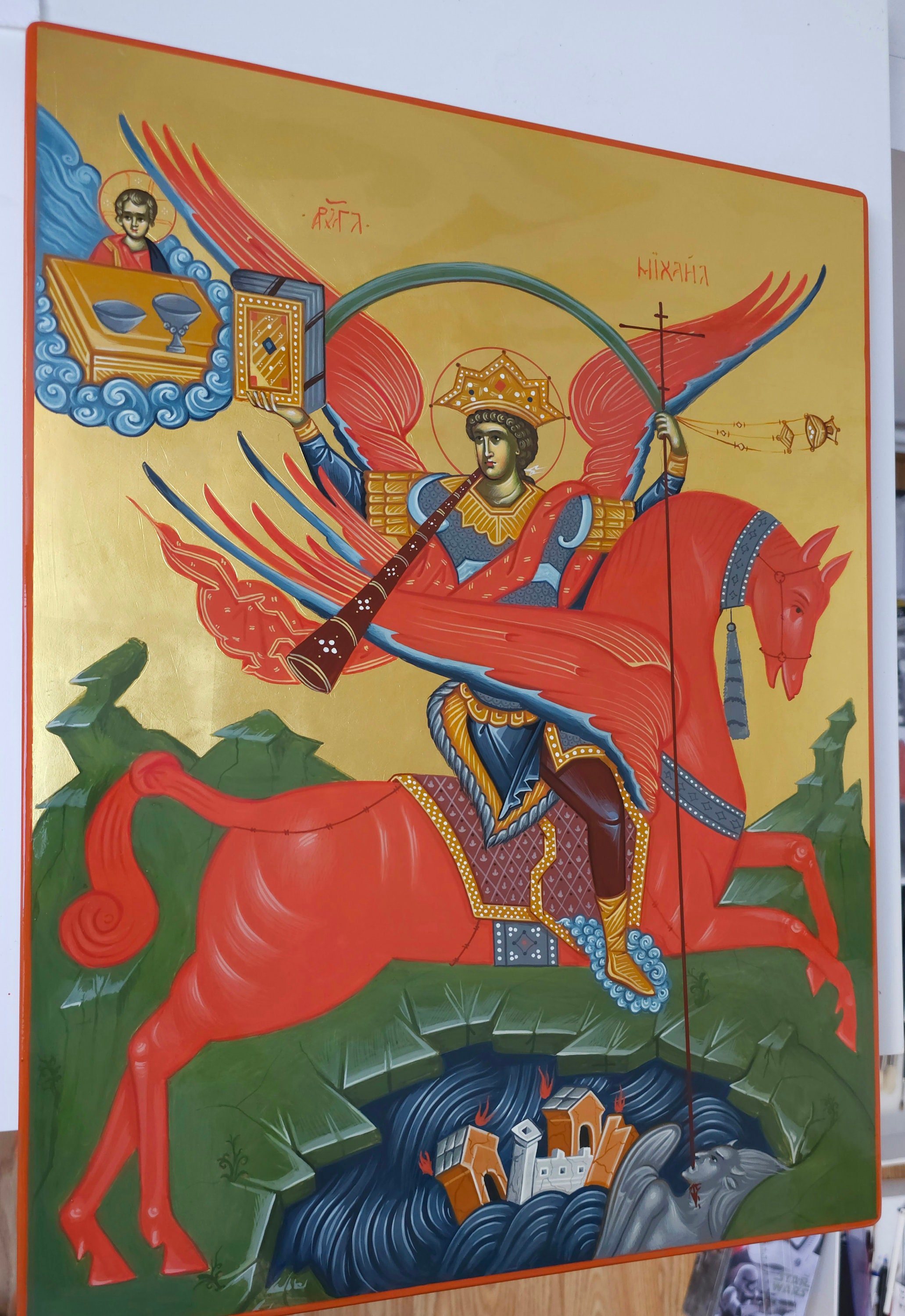 Icon of the Archangel Michael at the Second Coming of Christ,byzantine ...
