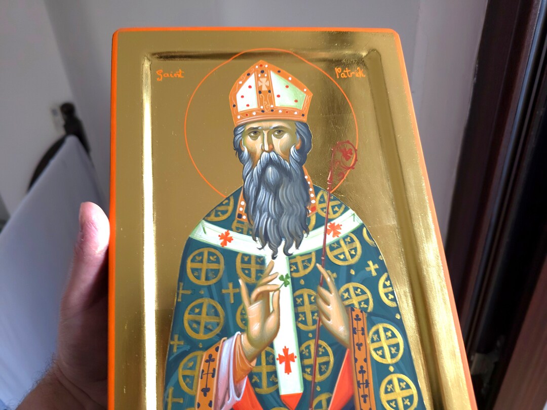 Saint Patrick,byzantine Icon,orthodox Icon,iconography,handpainted Icon ...