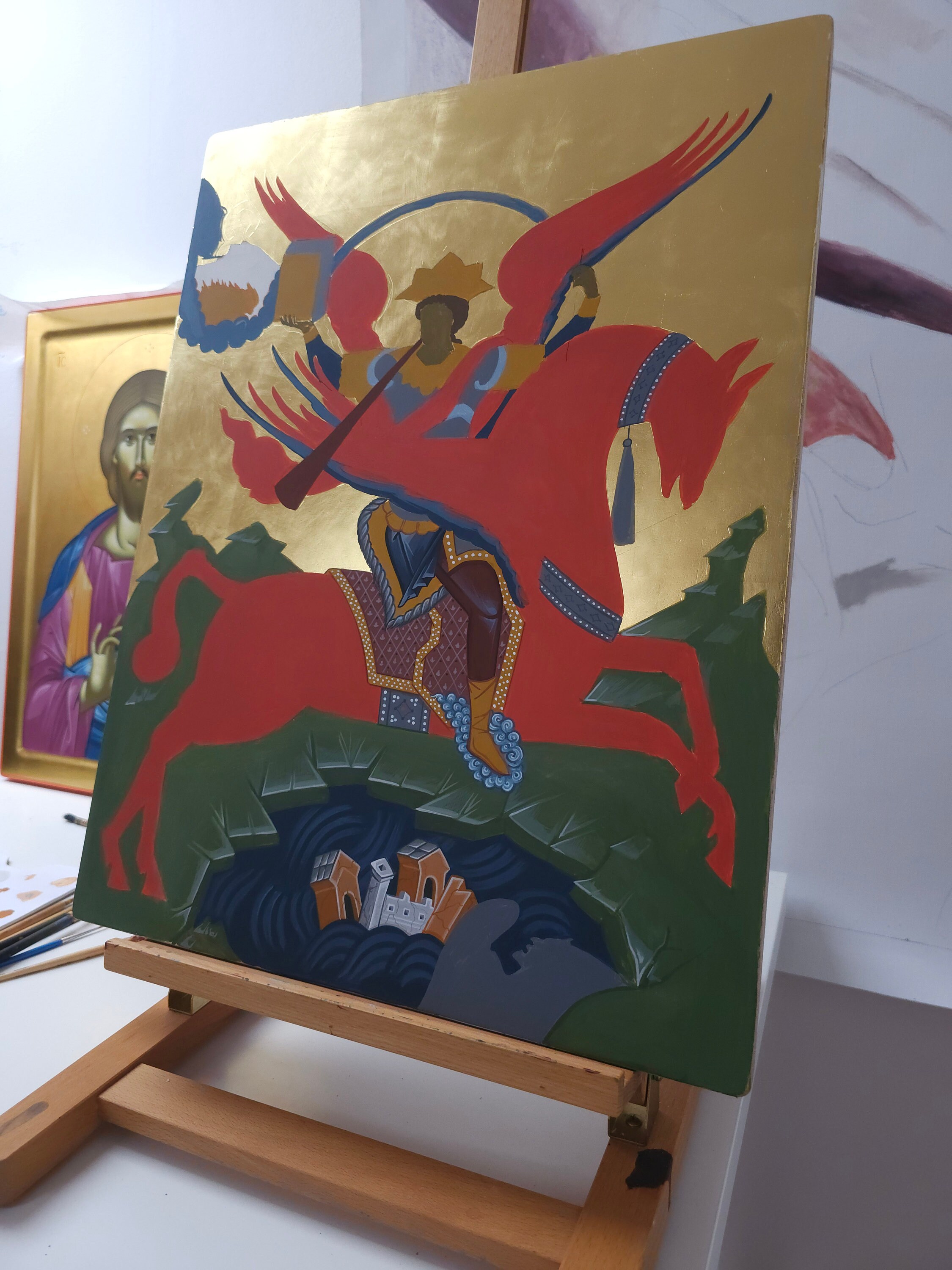 Icon of the Archangel Michael at the Second Coming of Christ,byzantine ...